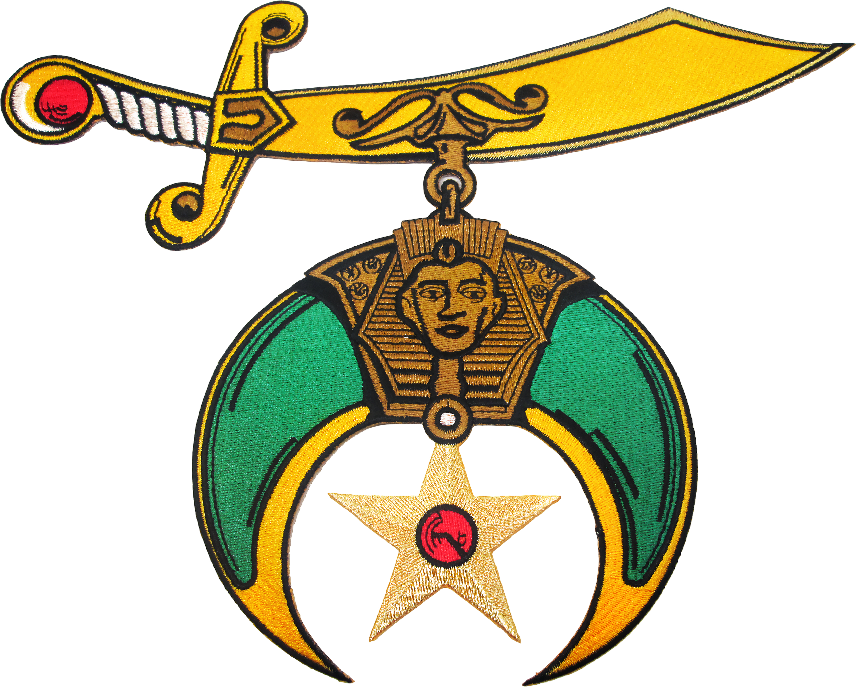 Shriner Sword Symbol Cut-Out Iron-On Patch [Gold - 12"] > Product ...