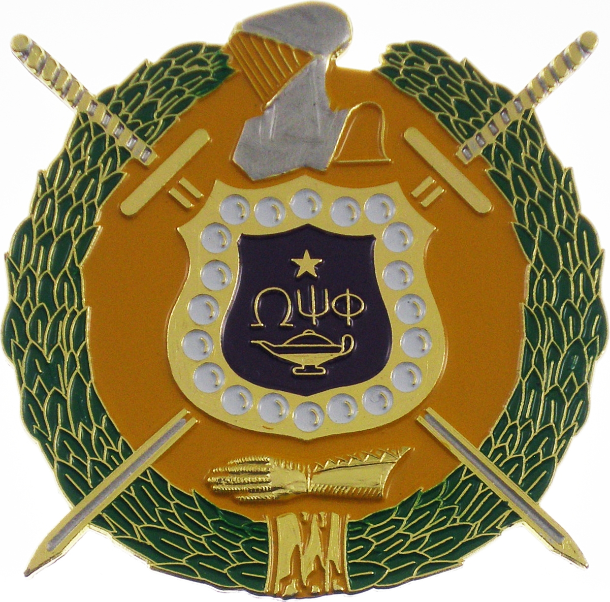 Omega Psi Phi Escutcheon Shield Die-Cut Car Badge [Gold - 3"] > Product ...