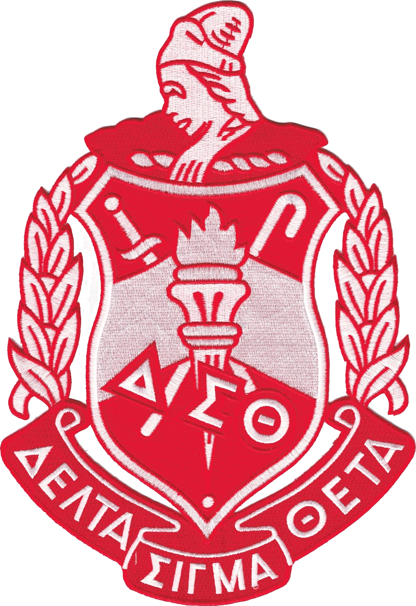 Delta Sigma Theta Crest Emblem Iron-On Patch [Red - 10.5"T] > Product ...
