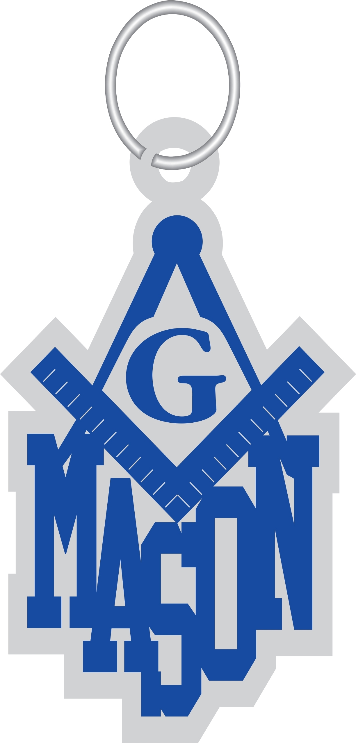 Mason Stacked Letter Keyring Mirror Key Chain [Blue/Silver - 3.5" x 1.5 ...