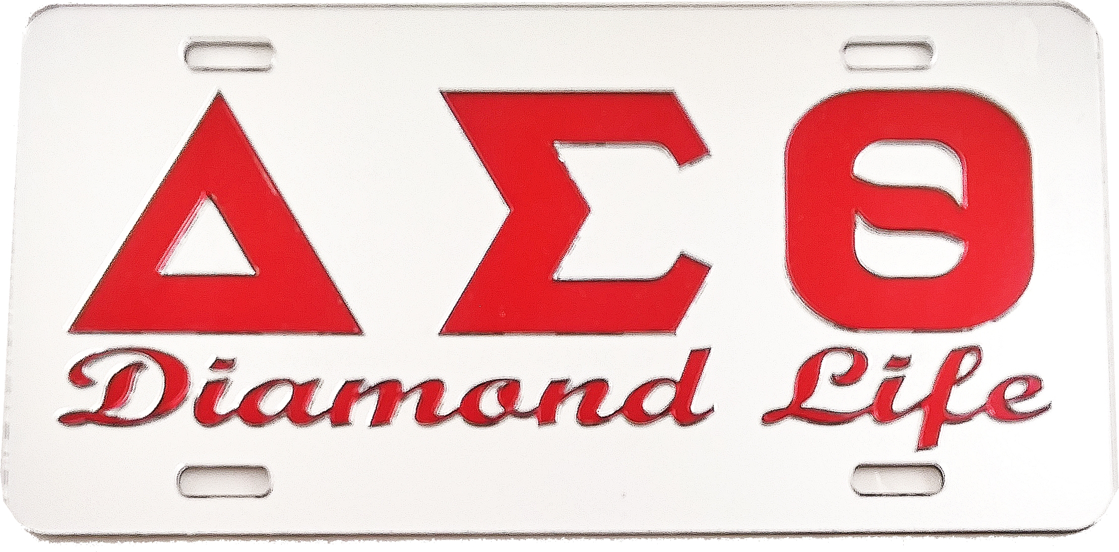 Delta Sigma Theta Diamond Life Mirror License Plate [Silver/Red - Car ...