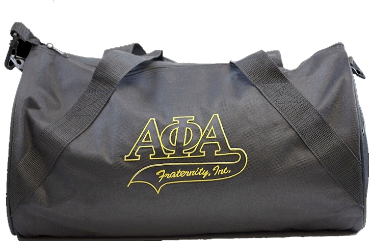 Alpha Phi Alpha Athletic Tail Barrel Duffle Bag [Black - 17"W x 10"H x ...