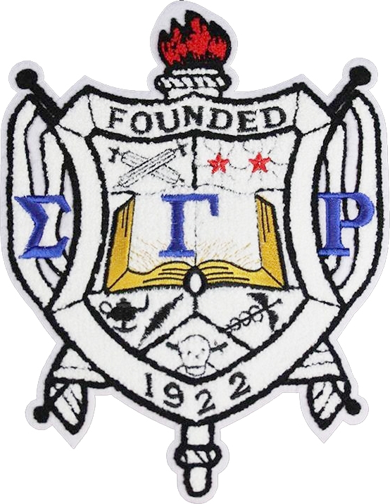 Sigma Gamma Rho Crest Chenille Emblem Sew-On Patch [White - 10.5 ...