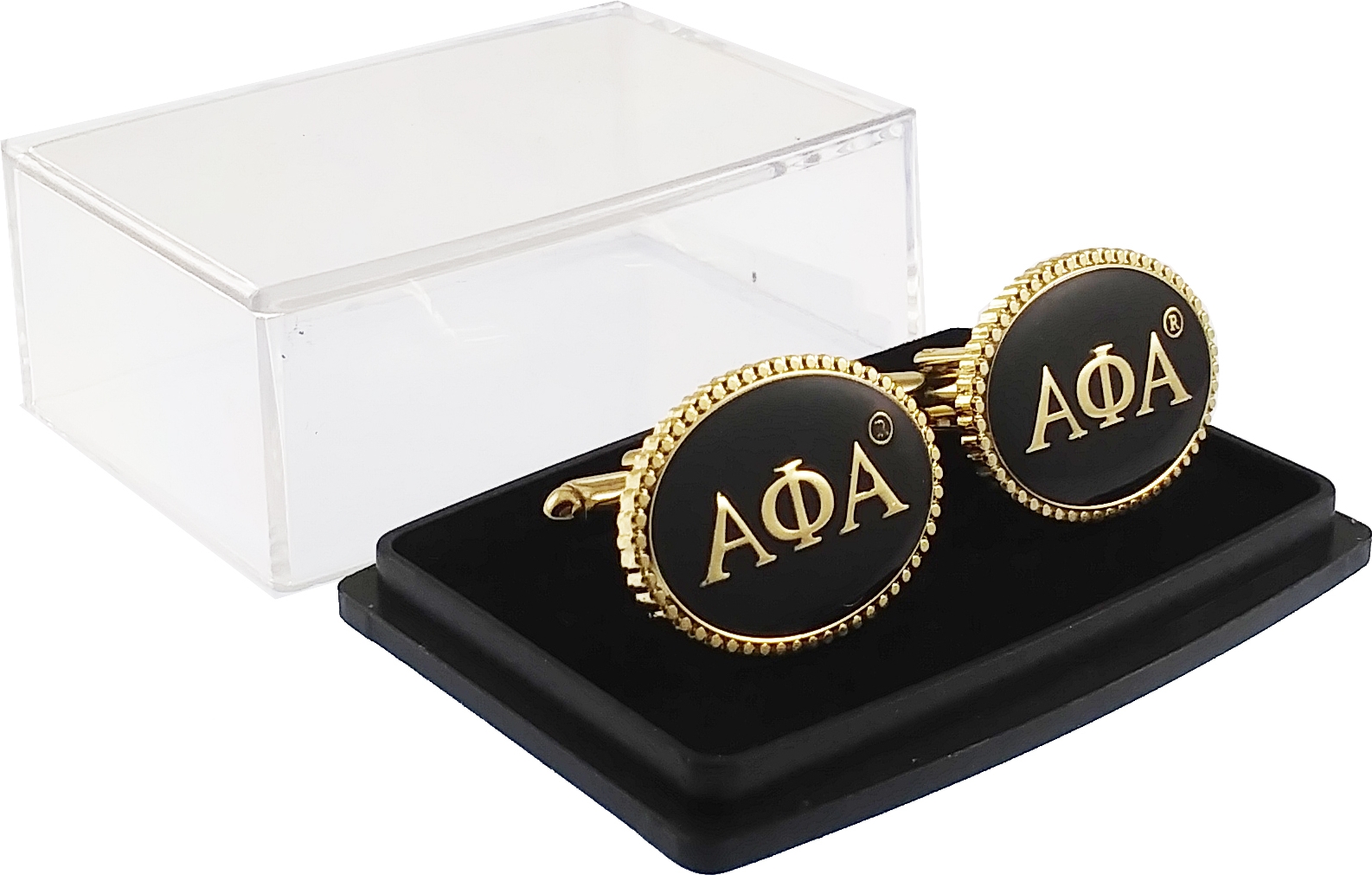 Alpha Phi Alpha Oval Cufflinks [Gold - 1"W x 0.75"T] > Product Details | The Cultural Exchange ...