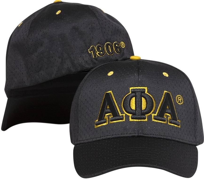 Alpha Phi Alpha Fraternity 3 Letter Polymesh Mens Cap [Black - FlexFit ...