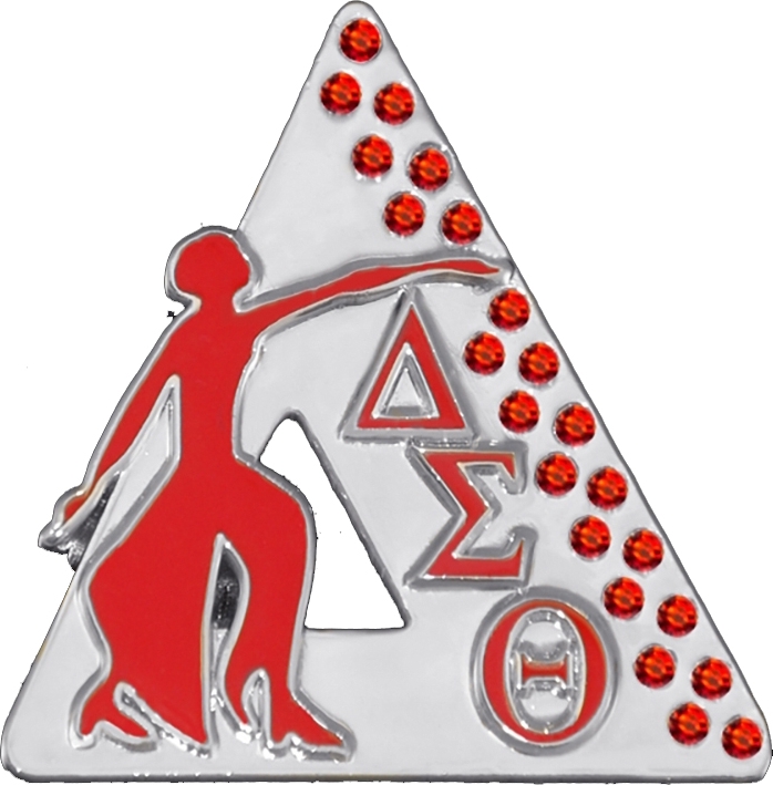 Delta Sigma Theta Founding Jewels Lapel Pin With Stones [Silver - 1.125 ...