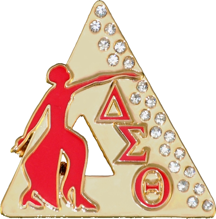 Delta Sigma Theta Founding Jewels Lapel Pin With Stones [Gold - 1.125 ...