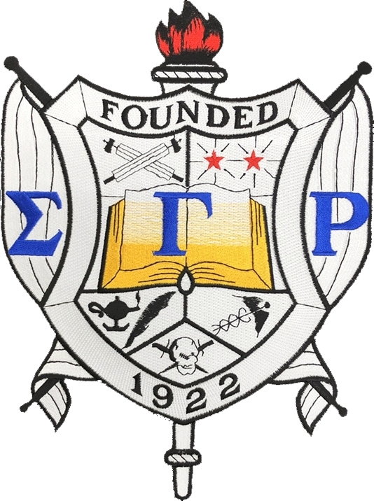 Sigma Gamma Rho Crest Emblem Iron-On Patch [White - 10.5"T] > Product ...