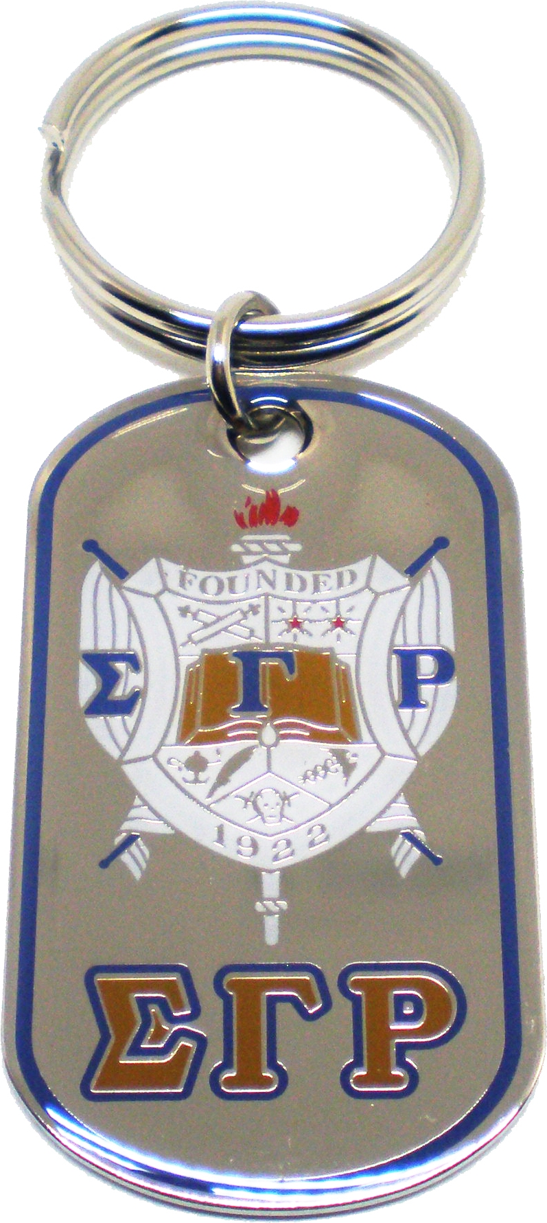 Sigma Gamma Rho Epoxy Coated Double Sided Dog Tag Key Ring [Silver ...