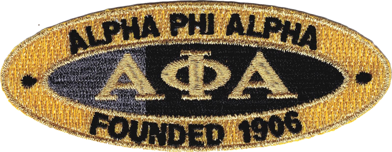 Alpha Phi Alpha Founded 1906 Oval Iron-On Patch [Gold - 4"W] > Product ...