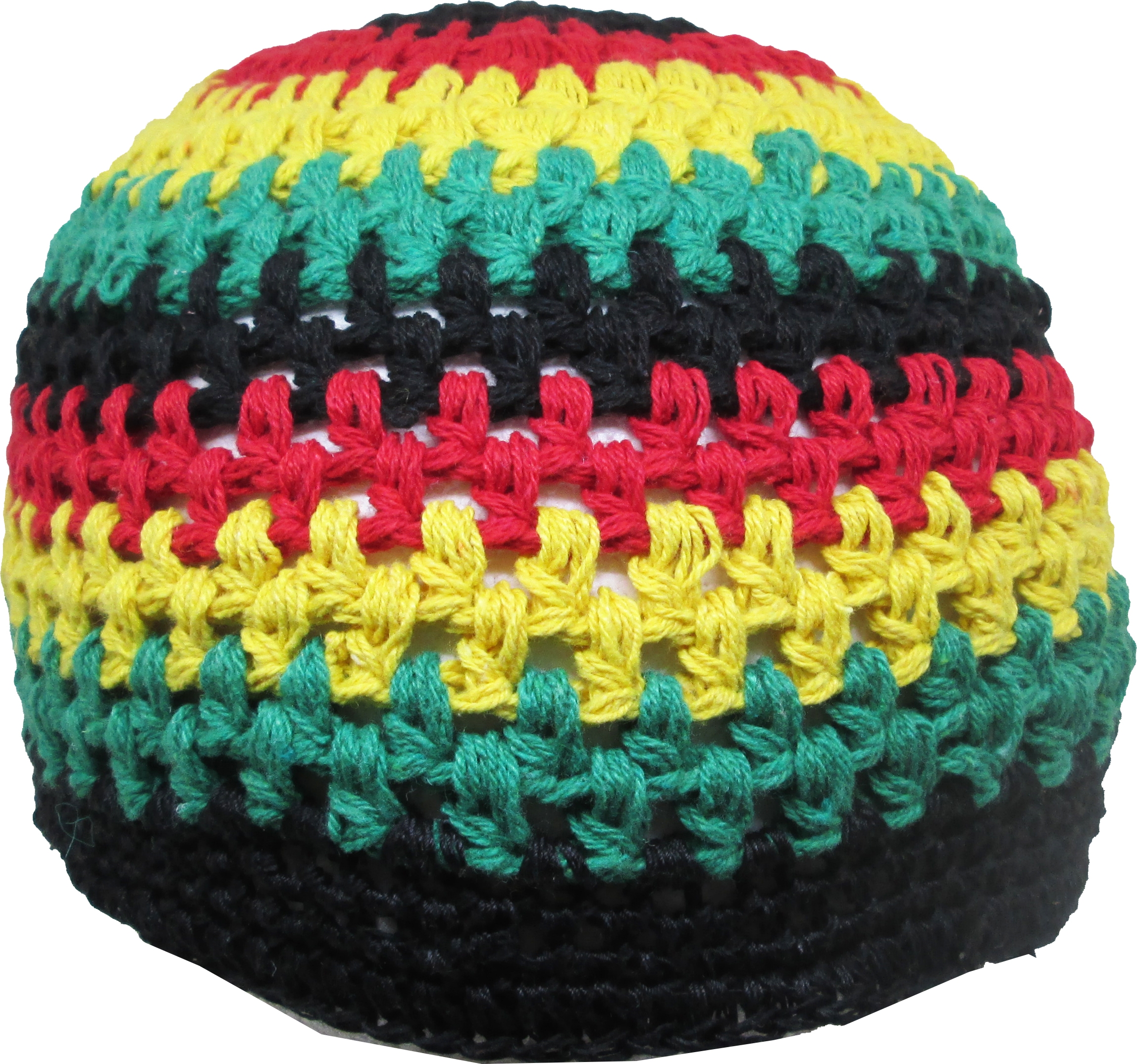 Jamaican Rasta Tri-Color Vine Knit Crocheted Kufi Mens Beanie Cap ...