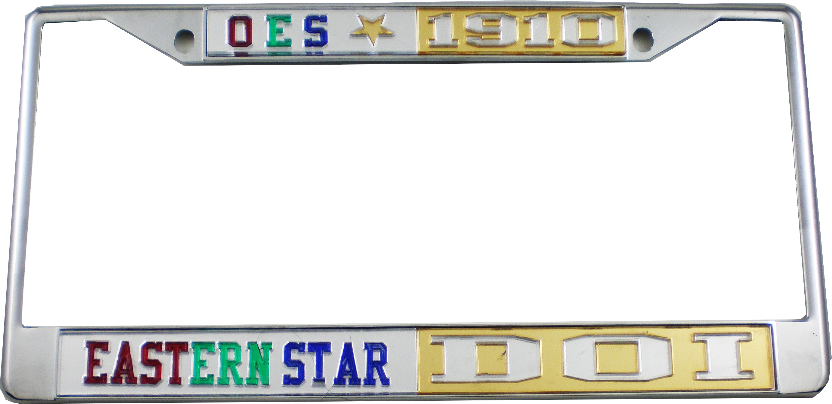 Eastern Star + Daughters of Isis Split License Plate Frame [Silver ...