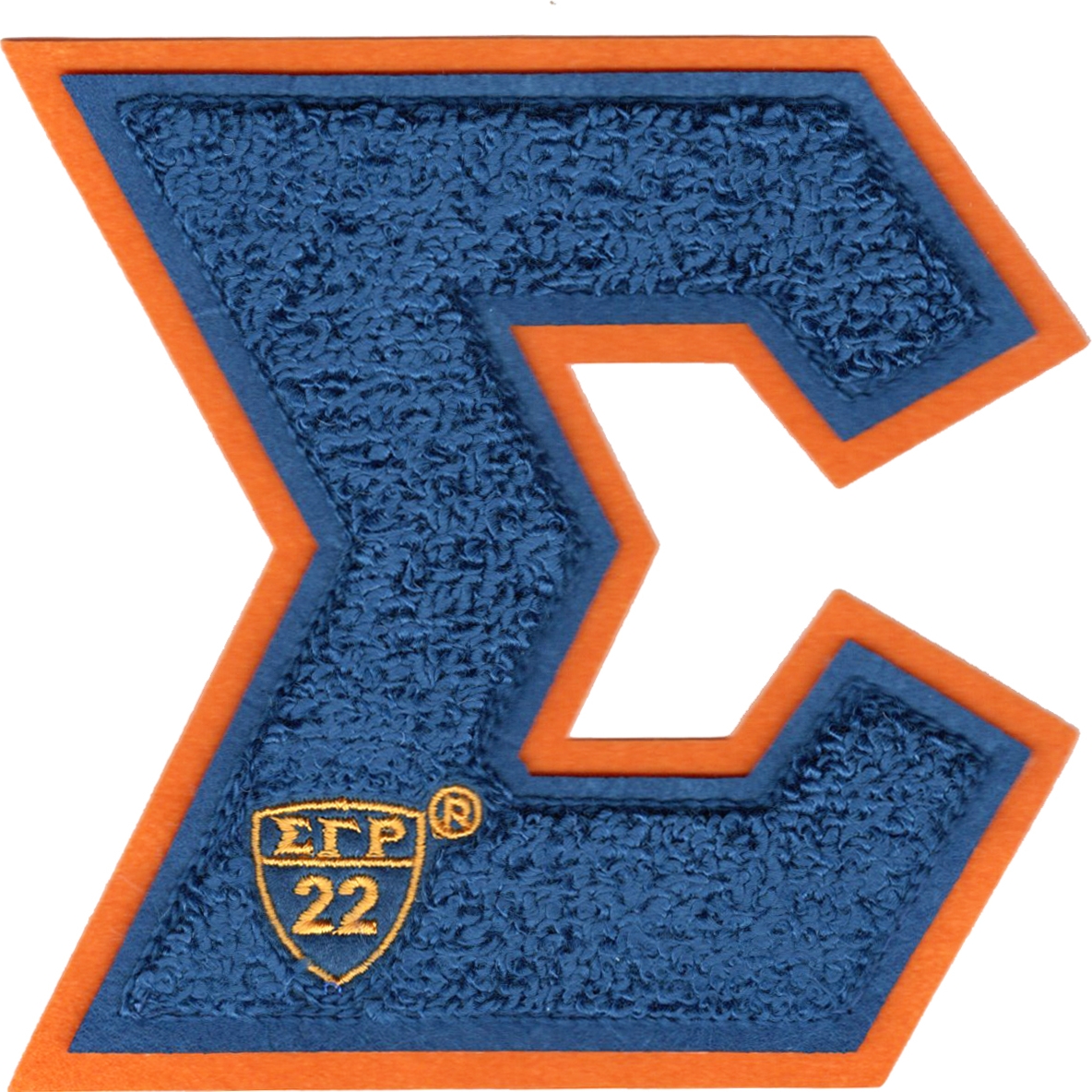 Sigma Gamma Rho Letter Shield Chenille Sew-On Patch [Royal Blue - 6"W x ...