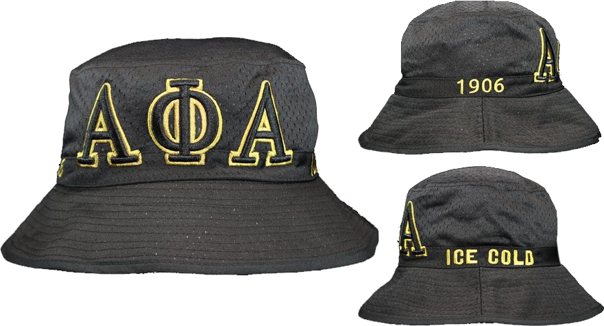 Alpha Phi Alpha Embroidered Bucket Hat [Black - S/M (58 cm)] > Product ...