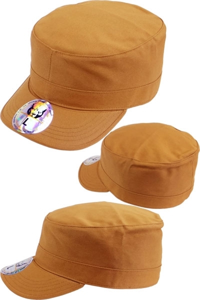 Castro Military Fitted Mens Cadet Cap [Wheat Brown - S] > Product ...