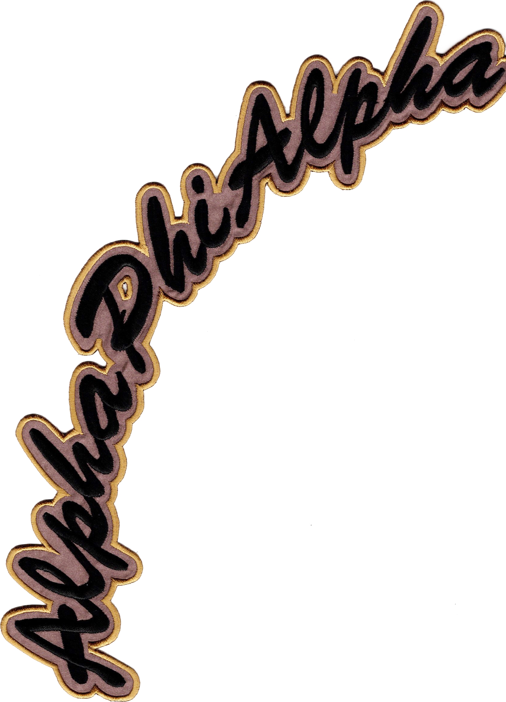 Alpha Phi Alpha Script Large Tackle Twill Rocker Iron-On Patch [Black ...