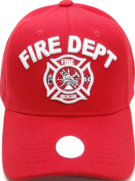 Fire Dept Fire Rescue Mens Cap [Red - Adjustable] > Product Details ...
