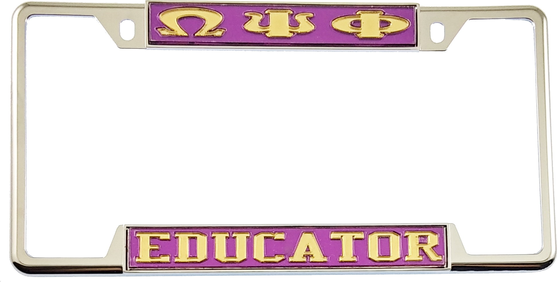 Omega Psi Phi Educator License Plate Frame [Decal Visible Frame ...