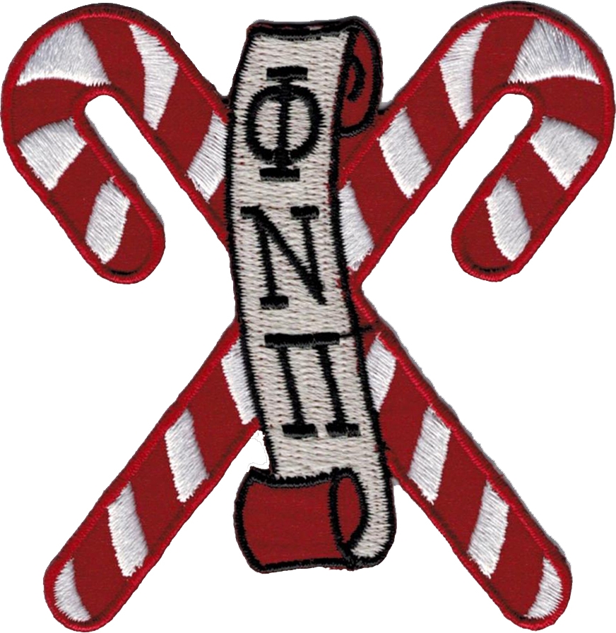 Kappa Alpha Psi Phi Nu Pi Kandy Kanes Scroll Iron-On Patch [Red/White ...
