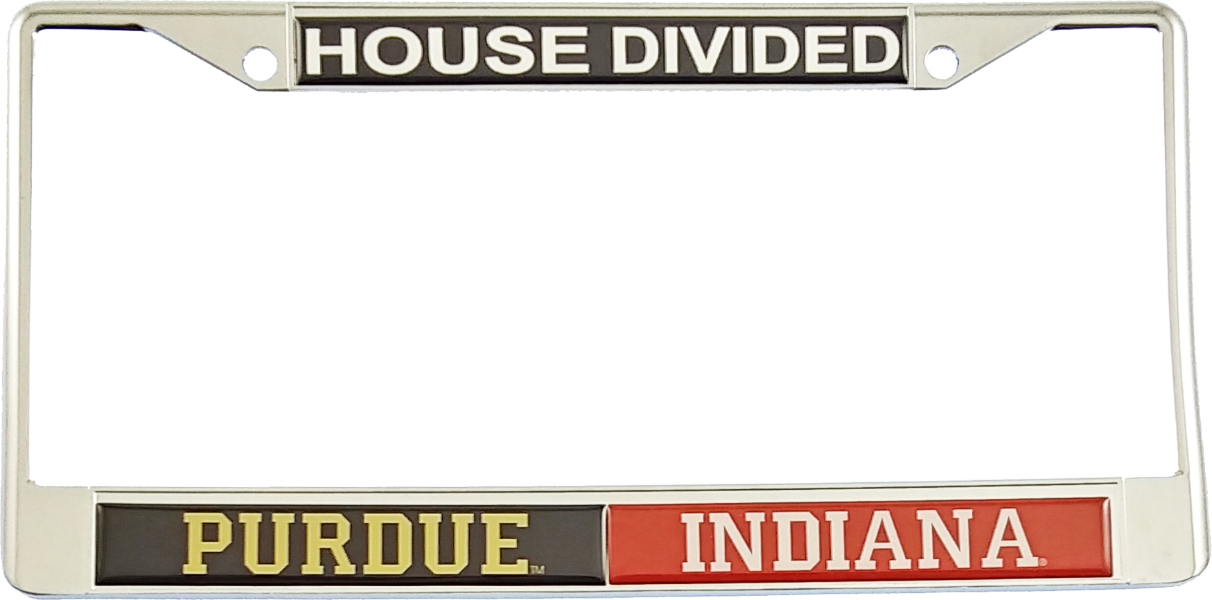 Purdue + Indiana House Divided Split License Plate Frame [Silver - Car ...