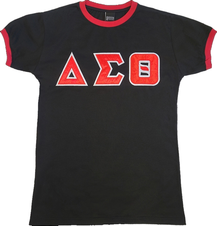Delta Sigma Theta Ladies Ringer Tee [Black - S] > Product Details | The ...