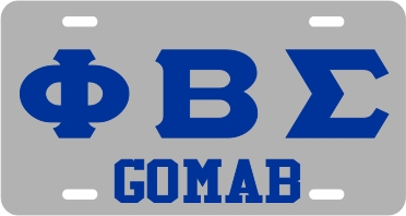 Phi Beta Sigma GOMAB Mirror License Plate [Silver/Blue - Car/Truck ...