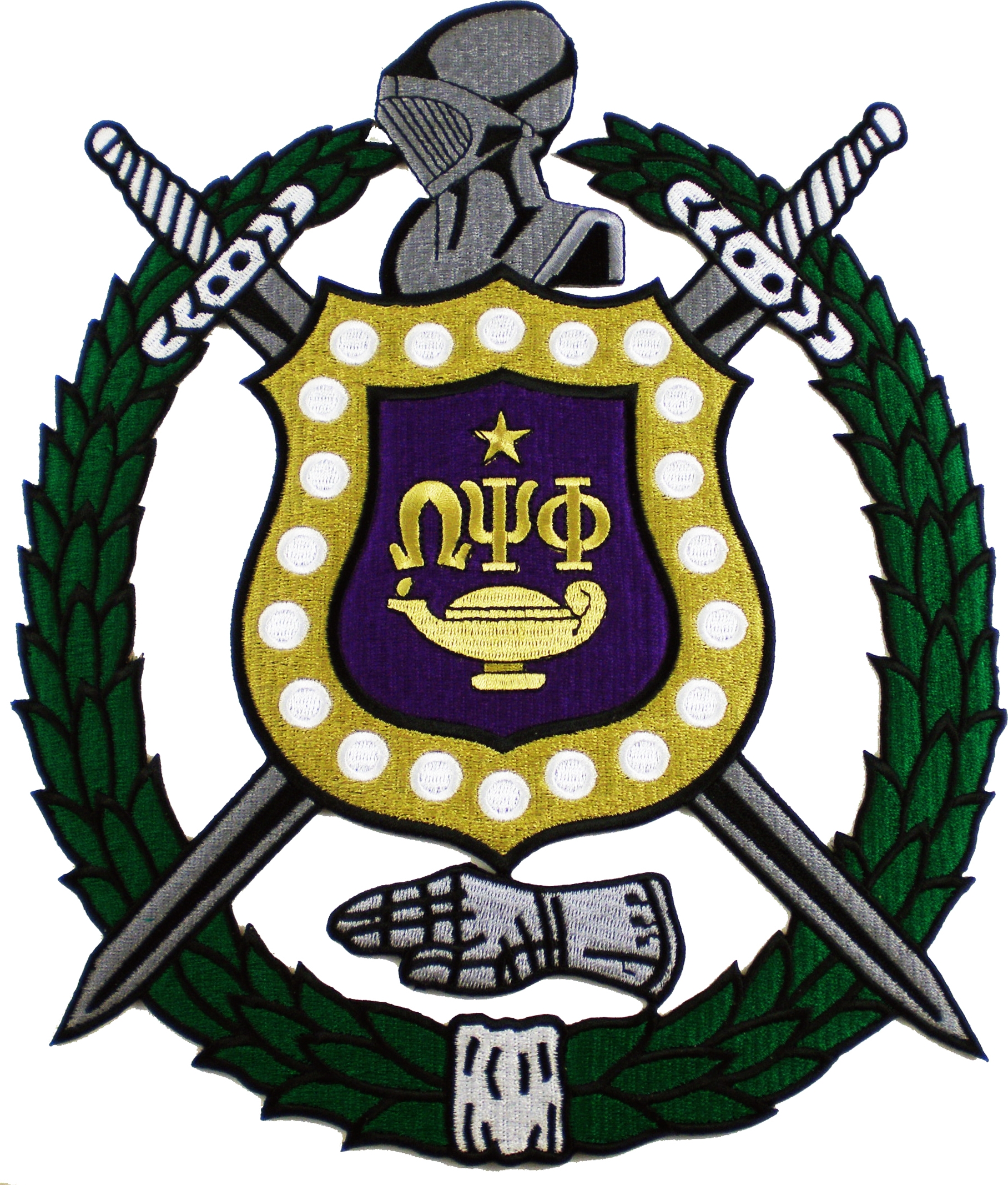 Omega Psi Phi Escutcheon Shield Wreath Emblem Iron-On Patch [10 ...