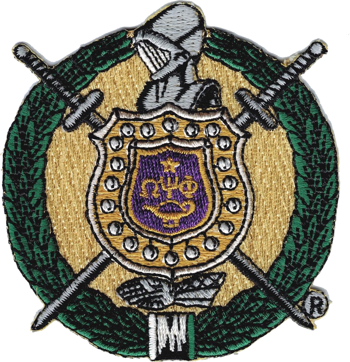 Omega Psi Phi Escutcheon Shield Embroidered On-On Patch [Purple/Old ...