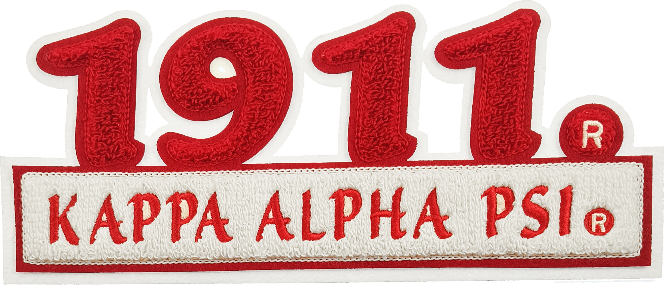 Kappa Alpha Psi 1911 Bar Design Chenille Iron-On Patch [Red - 11.75"W x ...