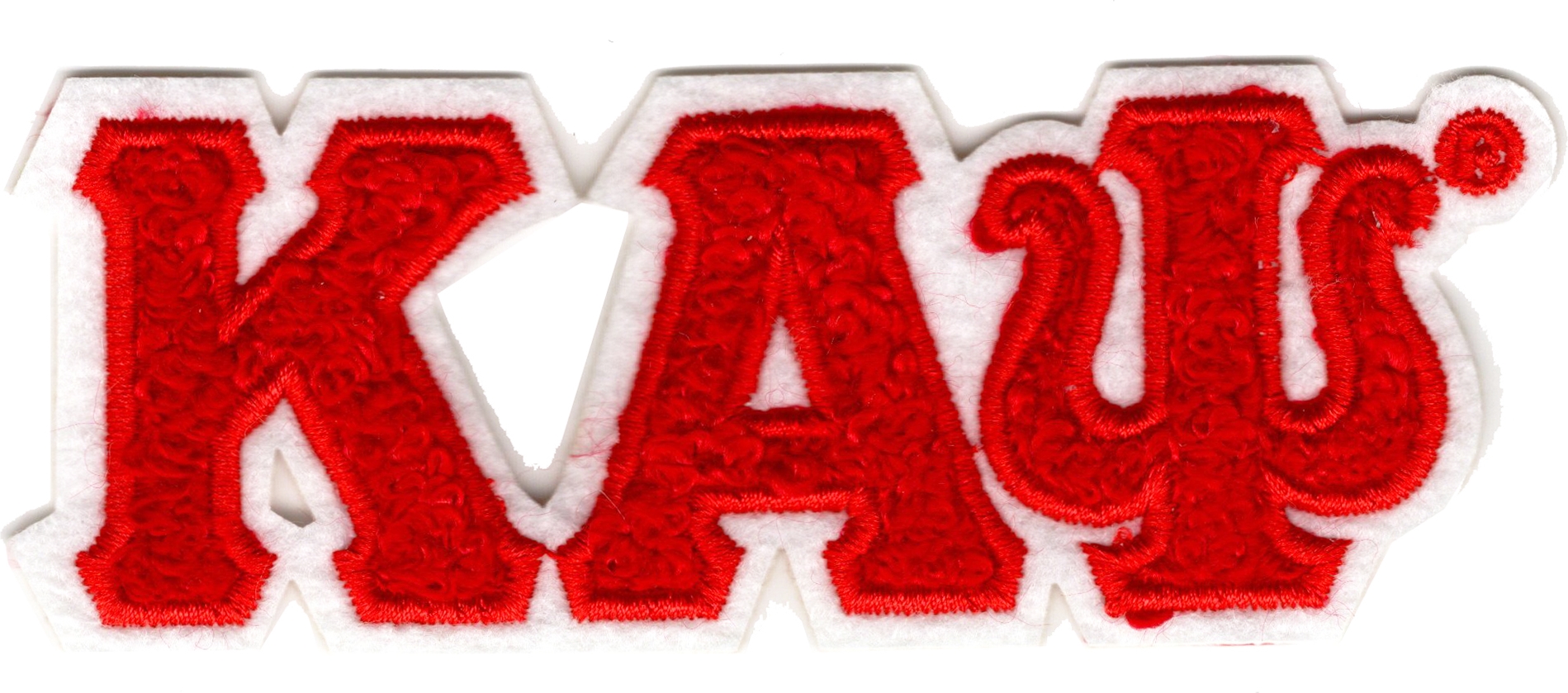 Kappa Alpha Psi Small Chenille Connected Letter Iron-On Patch [Red - 4. ...