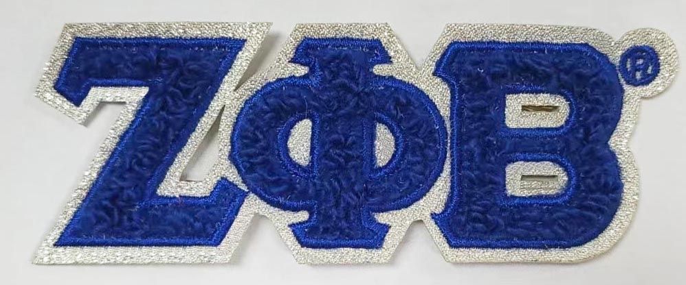 Zeta Phi Beta Small Glitter Chenille Connected Letter Iron-On Patch ...
