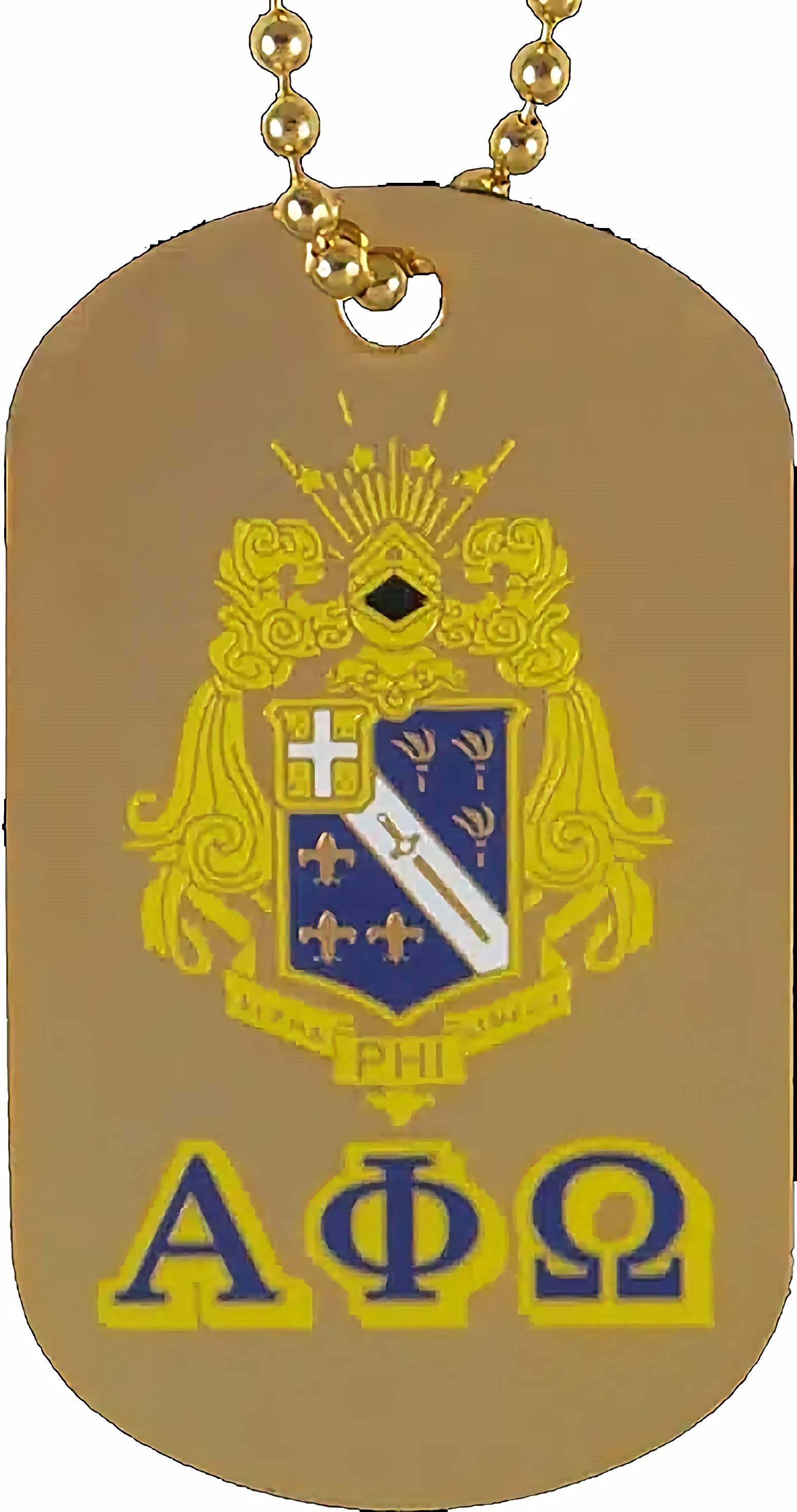 Alpha Phi Omega Double Sided Dog Tag With Chain [Gold] > Product ...