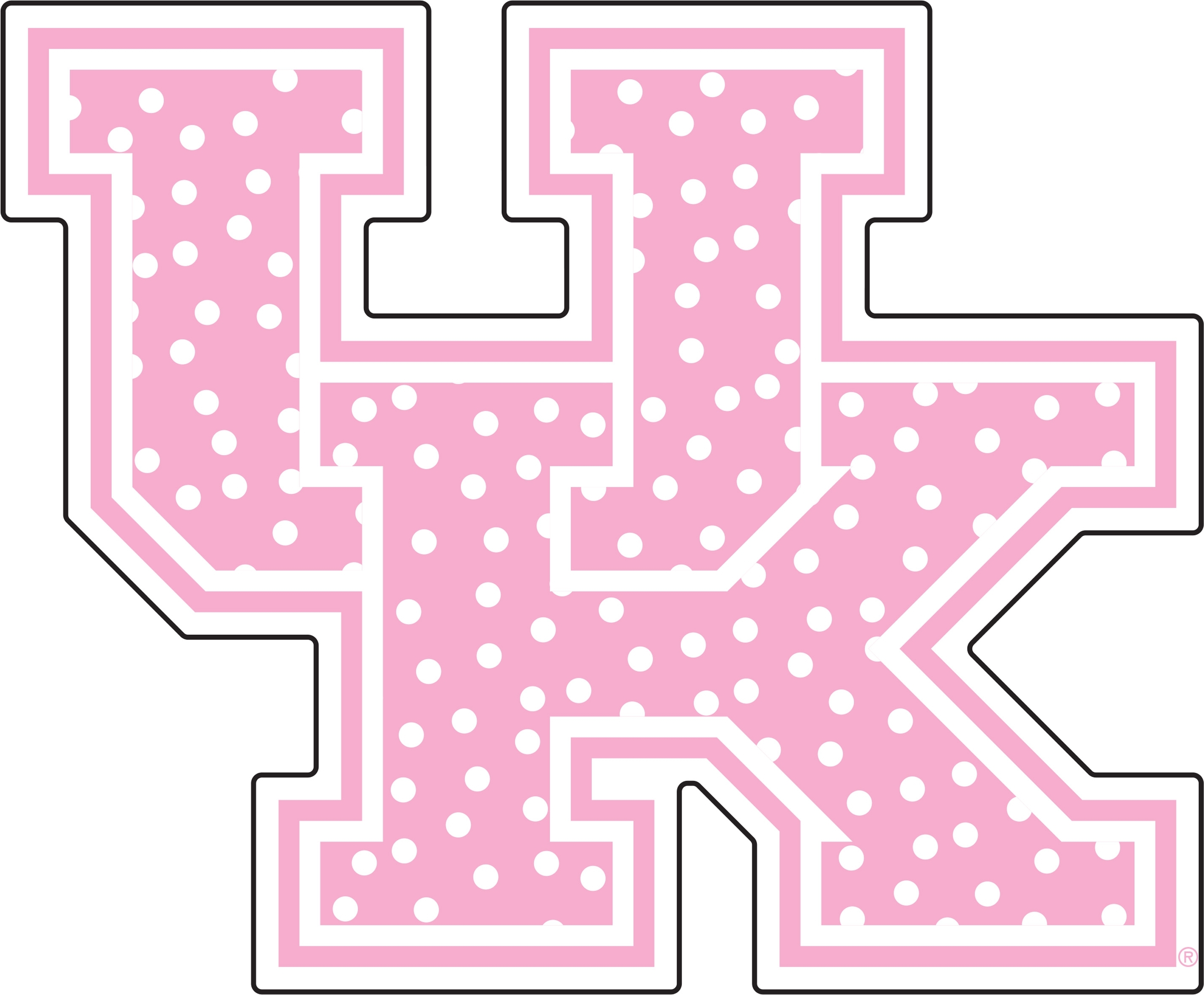 University of Kentucky Polka Dot UK Logo Decal Sticker [Pink - 3 ...