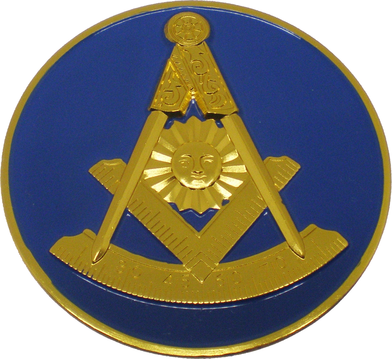Mason Past Master Symbol Round Car Emblem [Blue - 2.75"] > Product ...