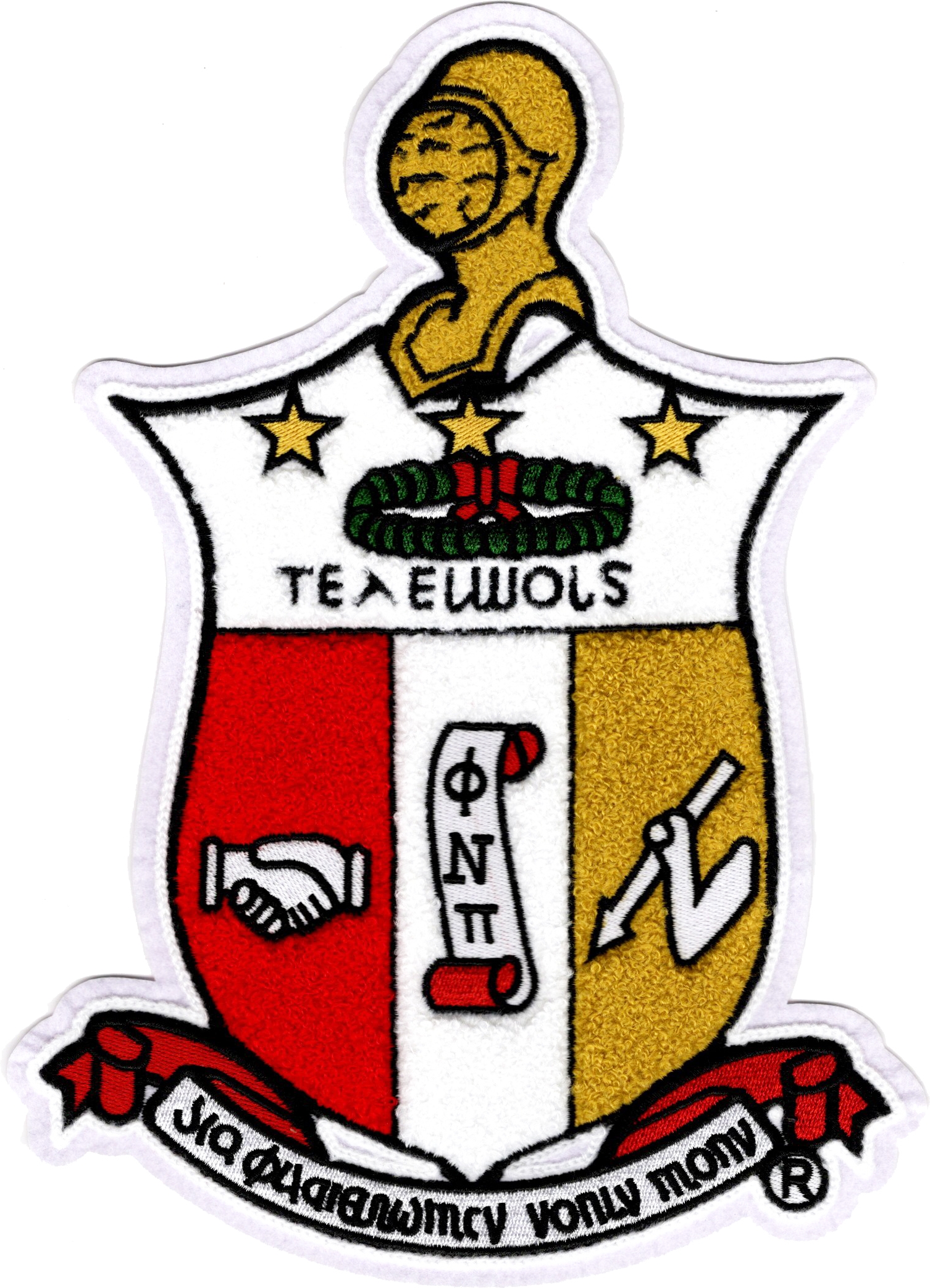 Kappa Alpha Psi Shield Chenille Emblem Sew-On Patch [White - 10.5 ...