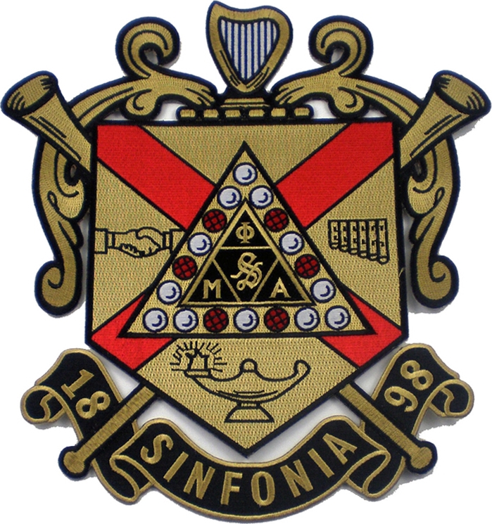 Phi Mu Alpha Sinfonia Shield Iron-On Patch [Gold - 10"] > Product ...