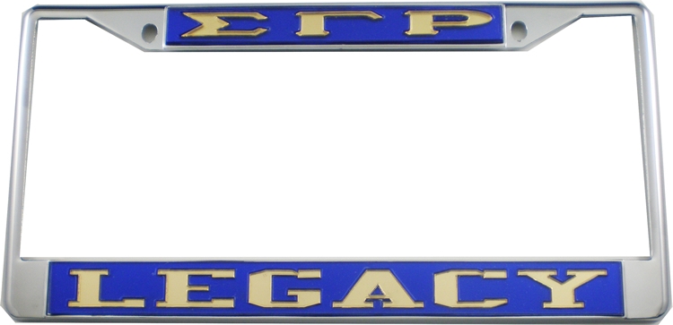 Sigma Gamma Rho Legacy License Plate Frame [Silver Standard Frame ...