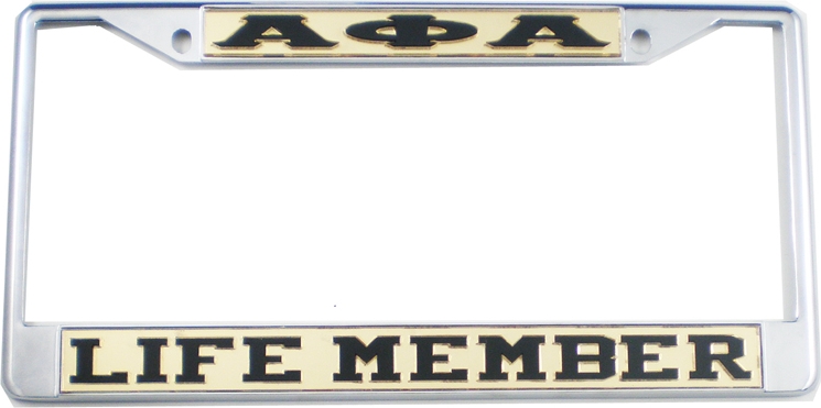 Alpha Phi Alpha Life Member License Plate Frame [Silver Standard Frame ...
