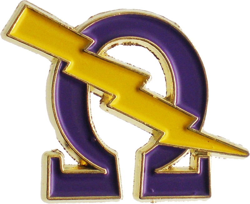 Omega Psi Phi Que Lightning Bolt Symbol Lapel Pin [Purple - 3/4 ...