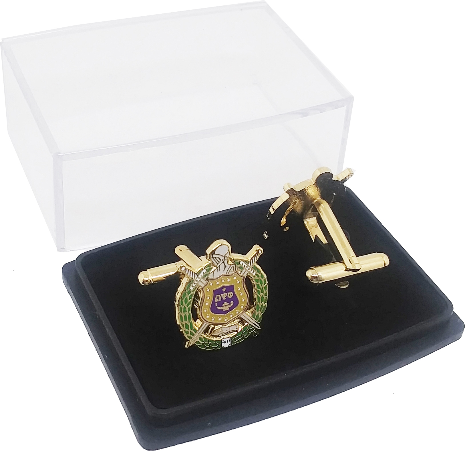Omega Psi Phi Escutcheon Shield Cuff Links [Gold - 3/4"] > Product ...