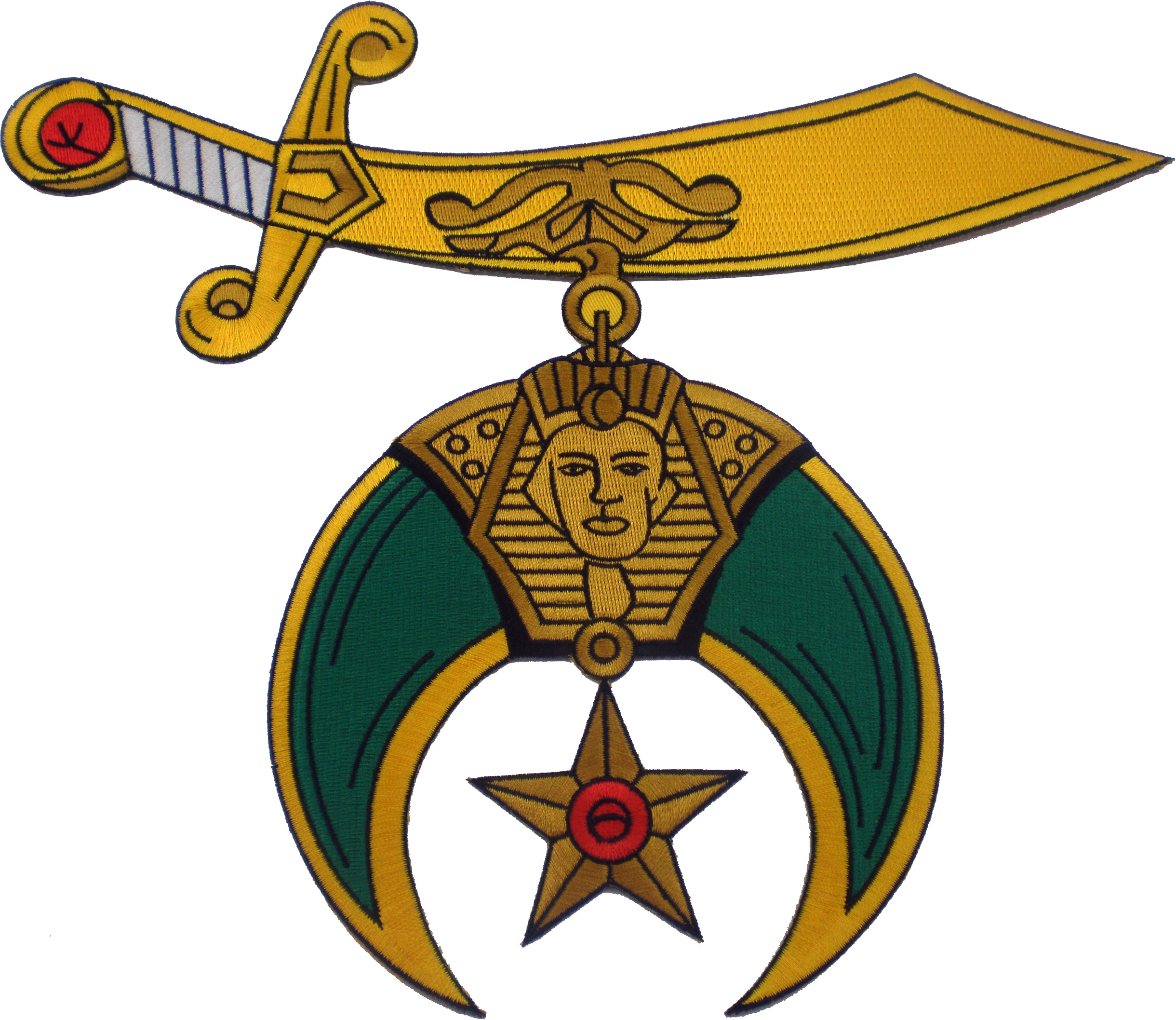 Shriner Sword Symbol Cut-Out Iron-On Patch [Gold - 12"] > Product ...