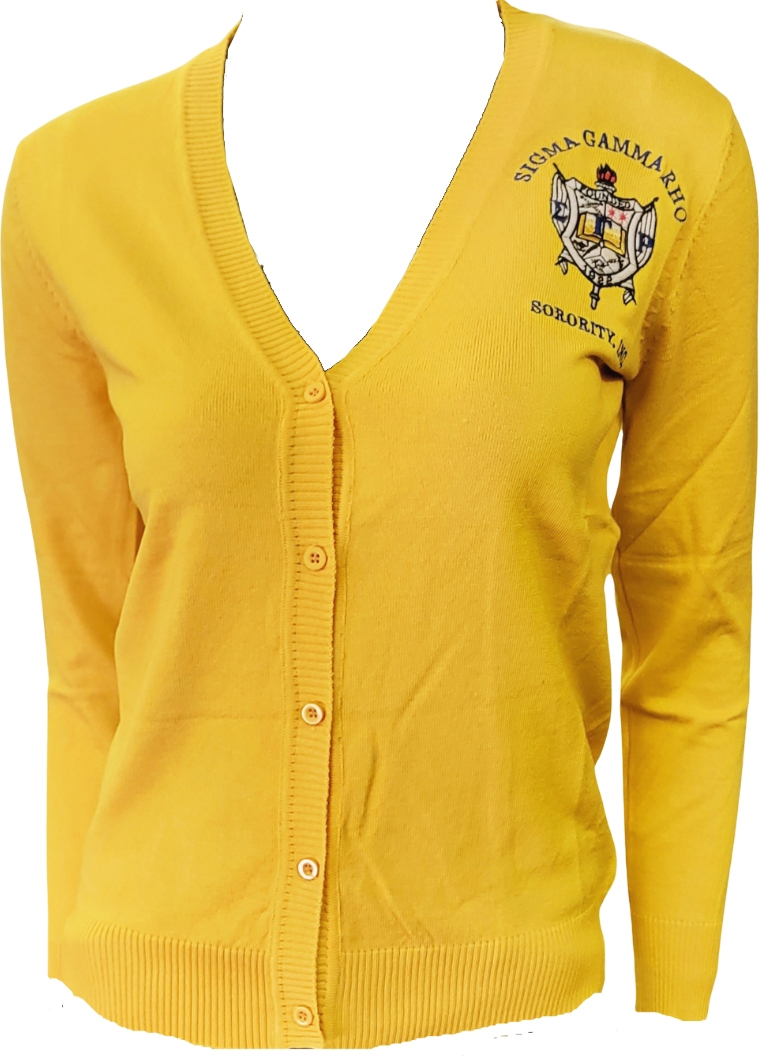 Buffalo Dallas Sigma Gamma Rho Classic Cardigan [Button Down - Gold - S ...